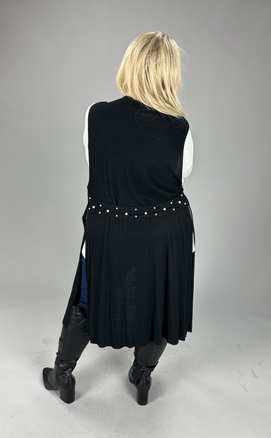 47 OT {Treasure Trove} VOCAL Black Vest w/ Pearl Back Detail PLUS SIZE ...