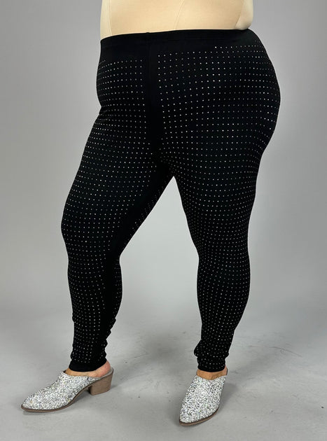 BT {Studded Beauty} Black Rhinestone Vocal Leggings PLUS SIZE 1X 2X 3X ...