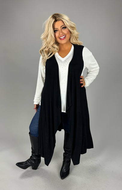 47 OT {Treasure Trove} VOCAL Black Vest w/ Pearl Back Detail PLUS SIZE ...