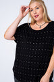 43 SD {Vocal Tough} VOCAL Black Top w/ Stud Detail PLUS SIZE XL 2X 3X ...
