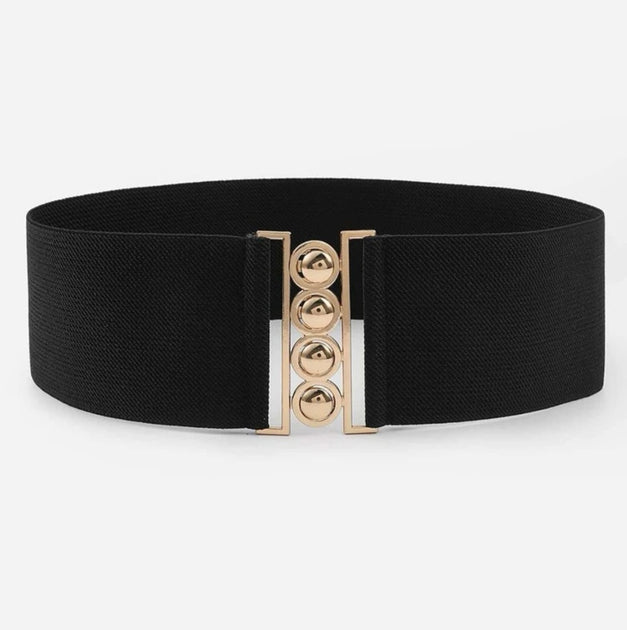 SALE!! BELTS {My Love} Black Stetch Belt w/Gold Buckle EXTENDED PLUS S ...